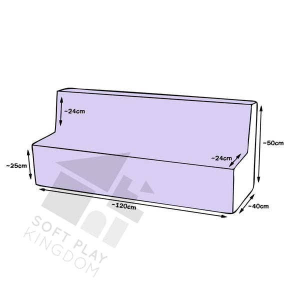 NEW Soft Play Bench, Lilac & White – Soft Play Kingdom