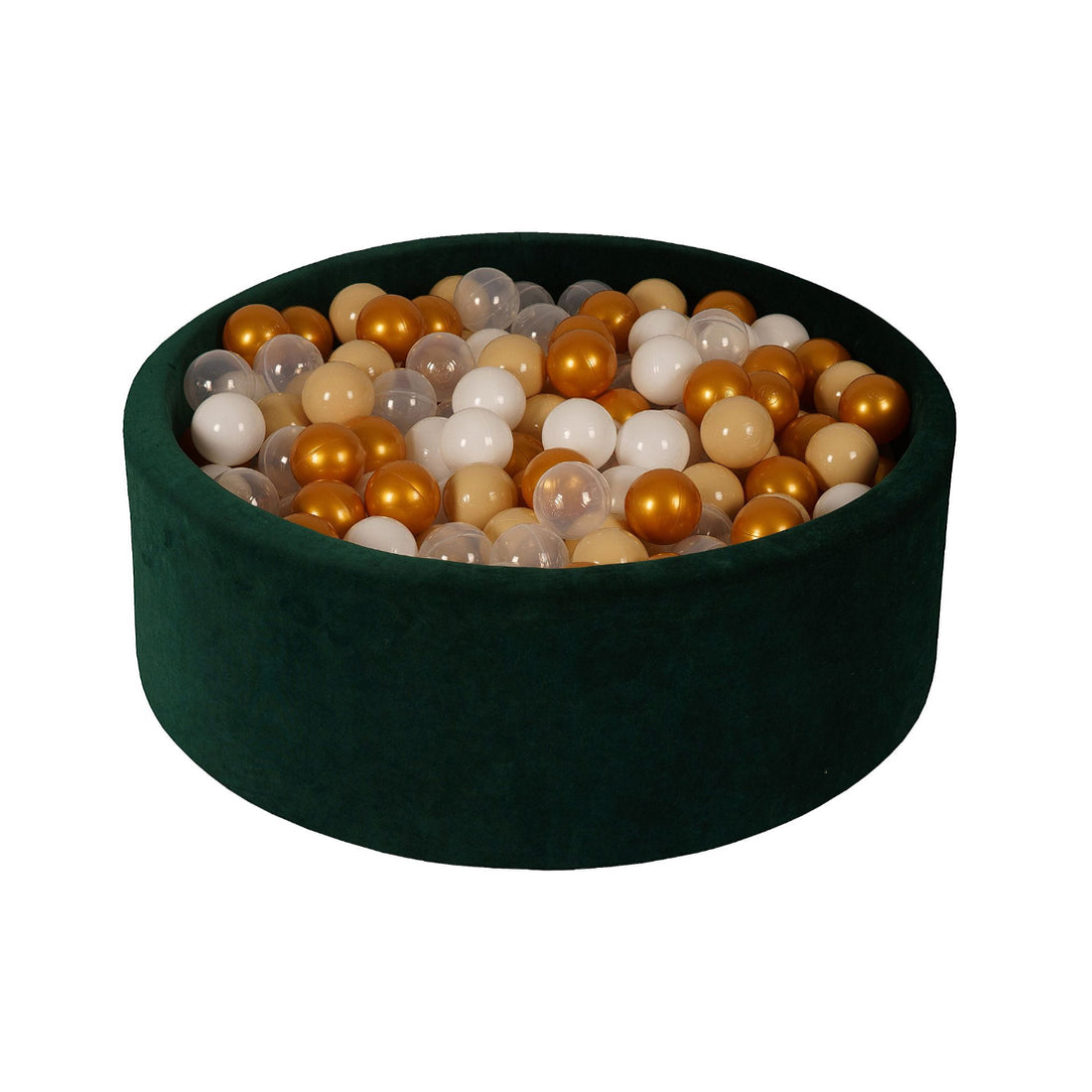 Velvet Round Ball Pit, Emerald Green (Choose your own ball colours ...